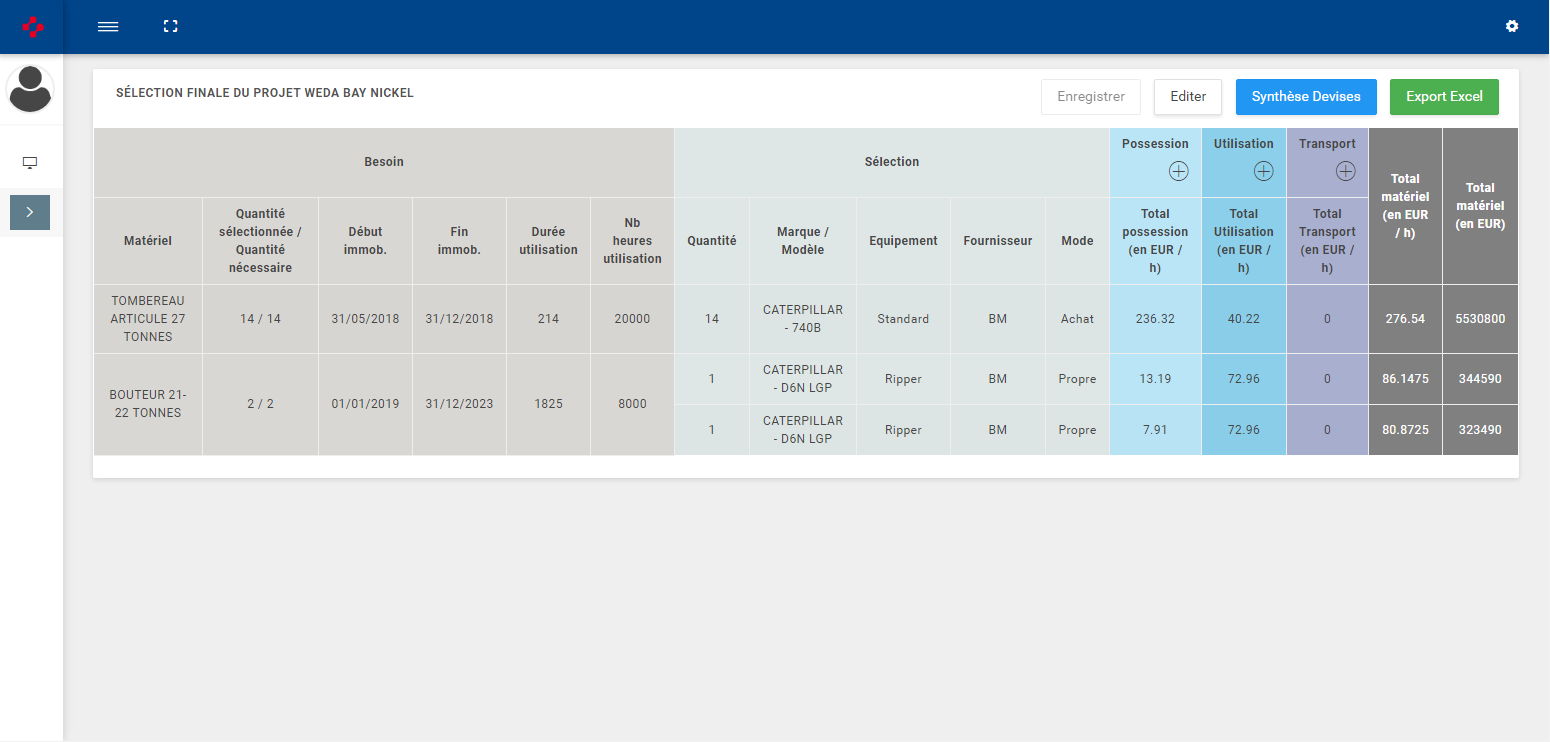 Outil d’étude de prix – EXELYS